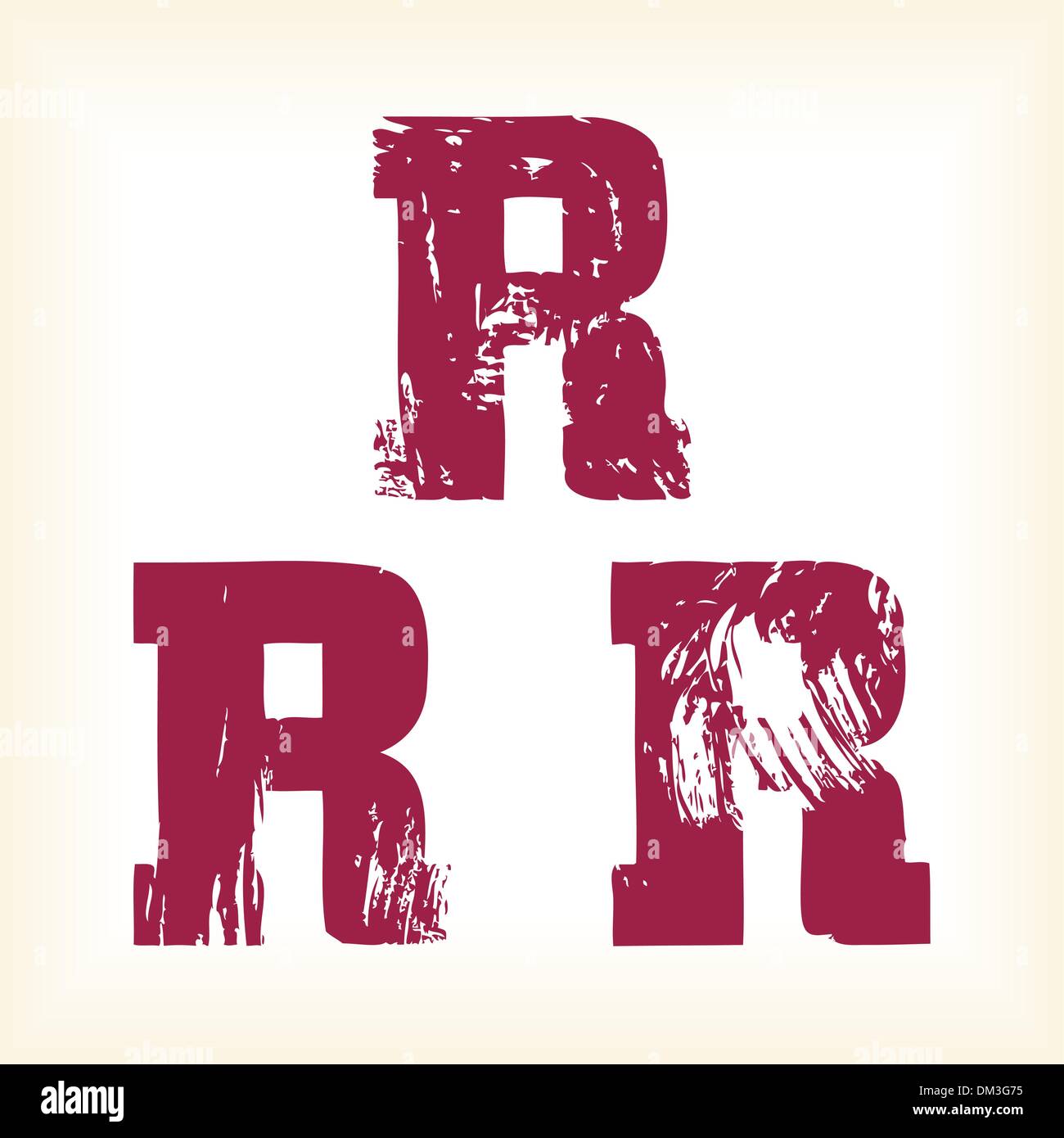 Grunge vector R letter - vector type alphabet - slab serif font Stock ...