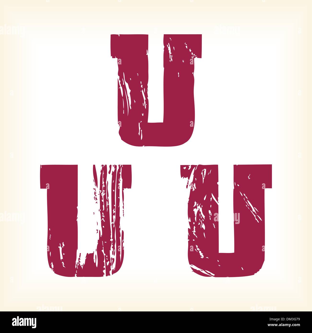 Grunge vector U letter - vector type alphabet - slab serif font Stock ...