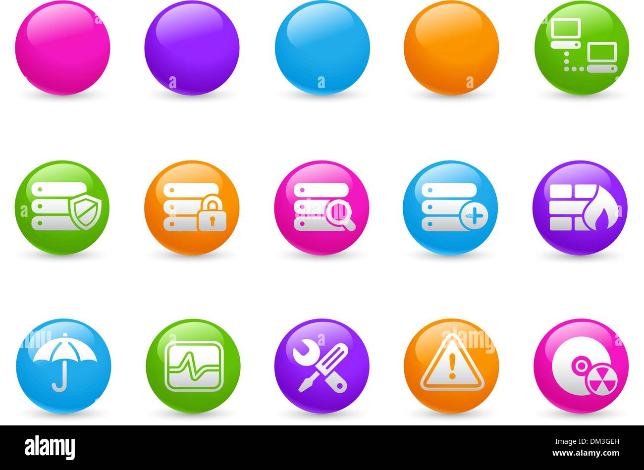 Network & Server Web Icons // Rainbow Series Stock Vector Image & Art ...