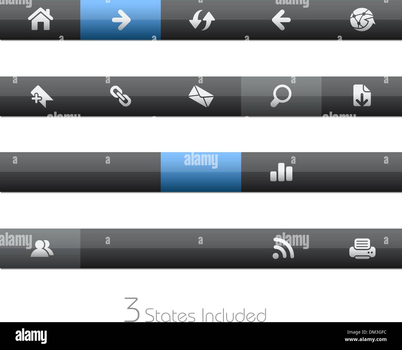Web Navigation Icons // Black Bar Series Stock Vector Image & Art - Alamy