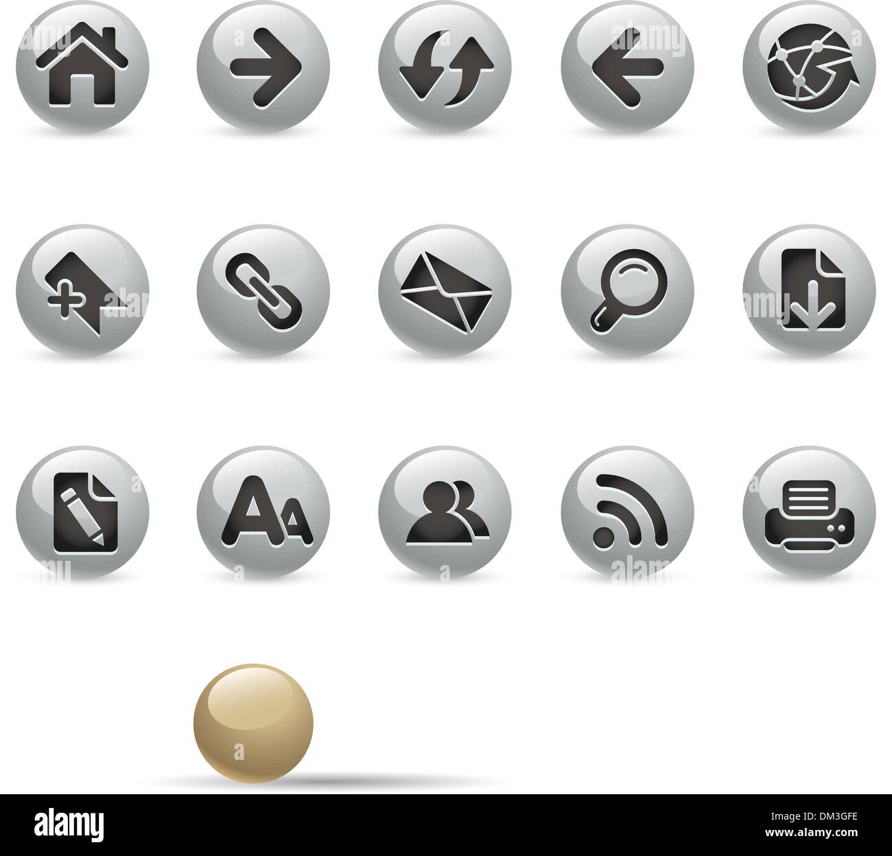Web Navigation Icons // Metal Round Series Stock Vector Image & Art - Alamy