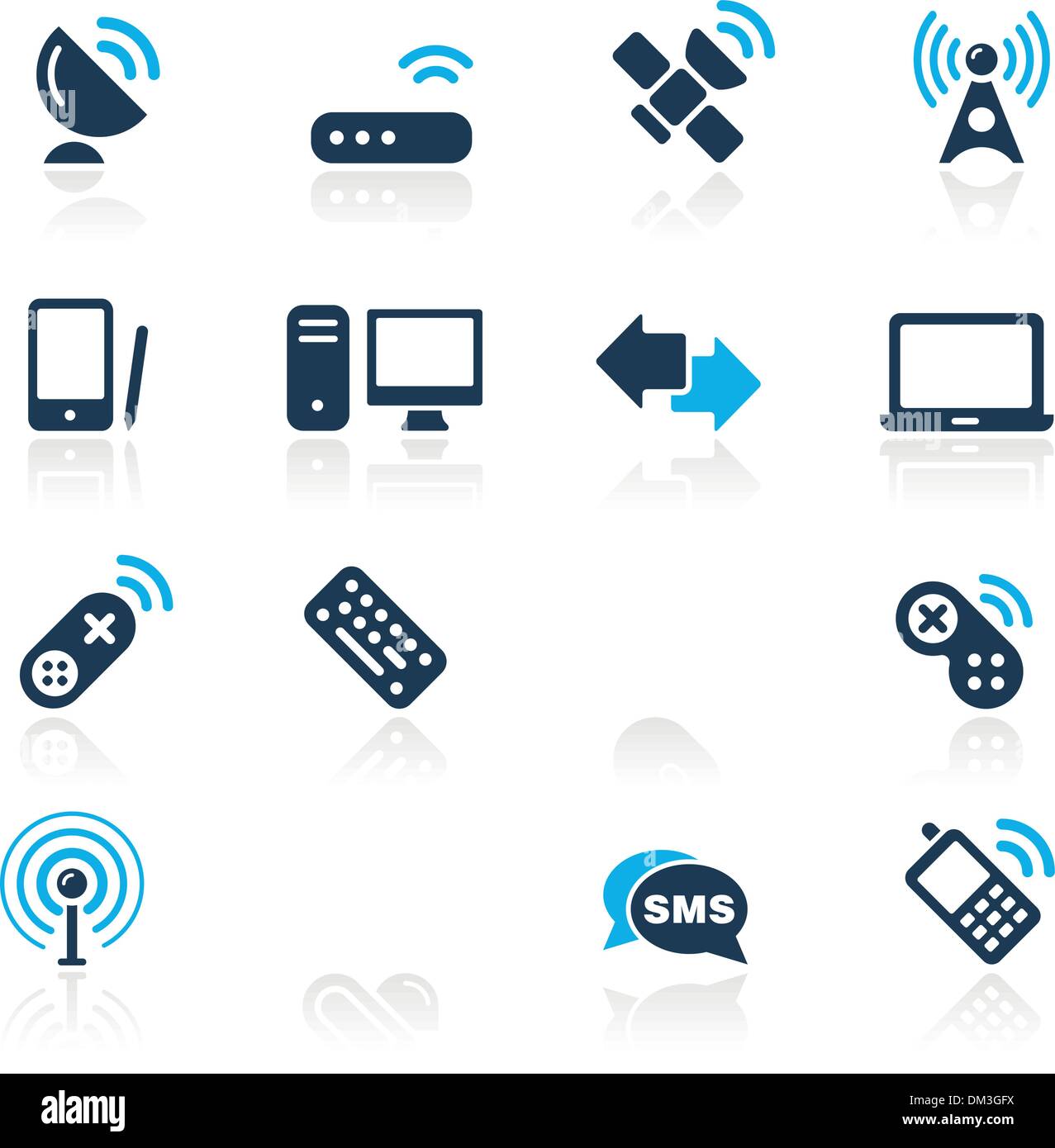 Wireless & Communications Icons // Azure Series Stock Vector Image ...