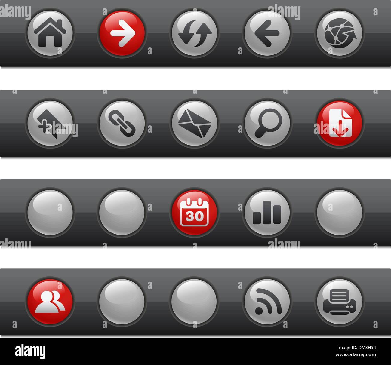Web Navigation Icons // Button Bar Series Stock Vector Image & Art - Alamy