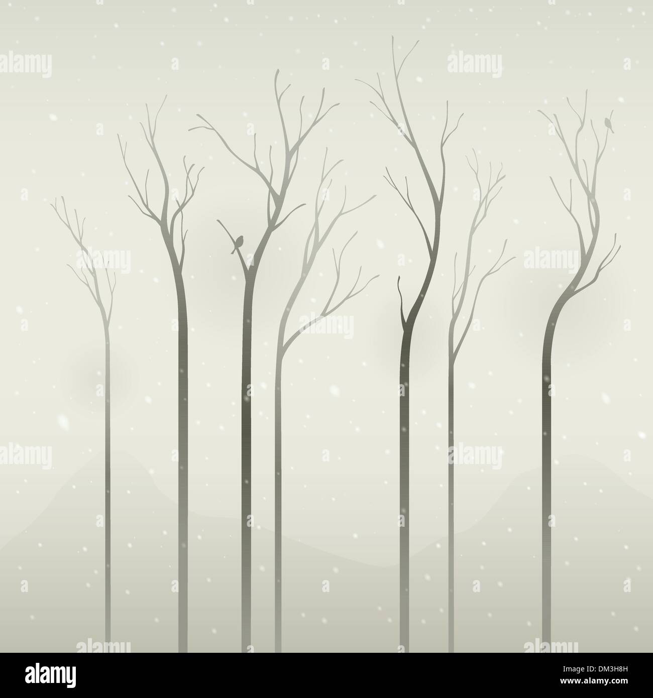 Dead trees in winter Stock Vector Images - Alamy