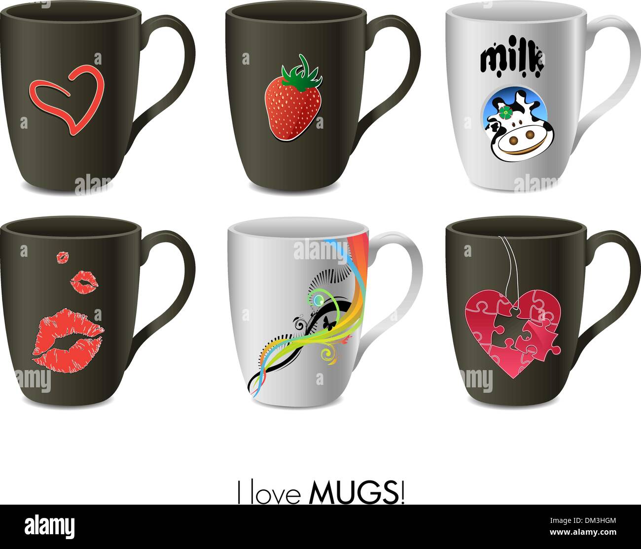 Black coffee mugs Stock Vector Images - Alamy