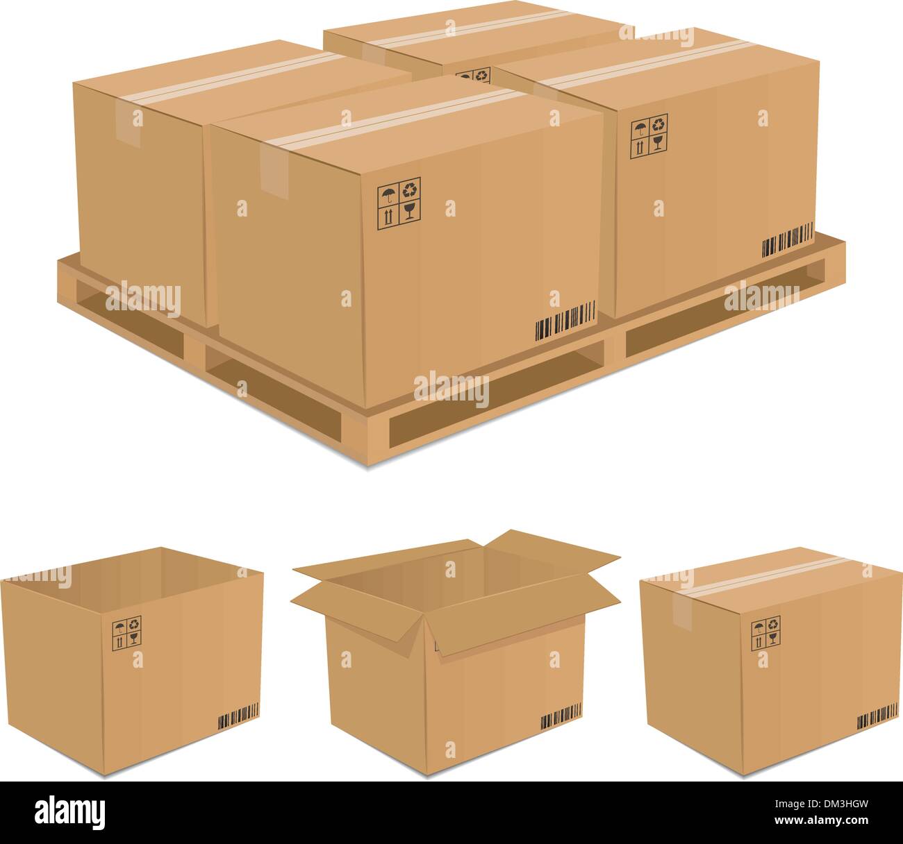 Set of vector cardboard boxes Stock Vector Image & Art - Alamy