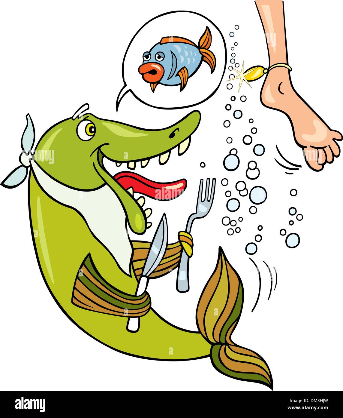 Hungry fish Stock Vector Images - Alamy