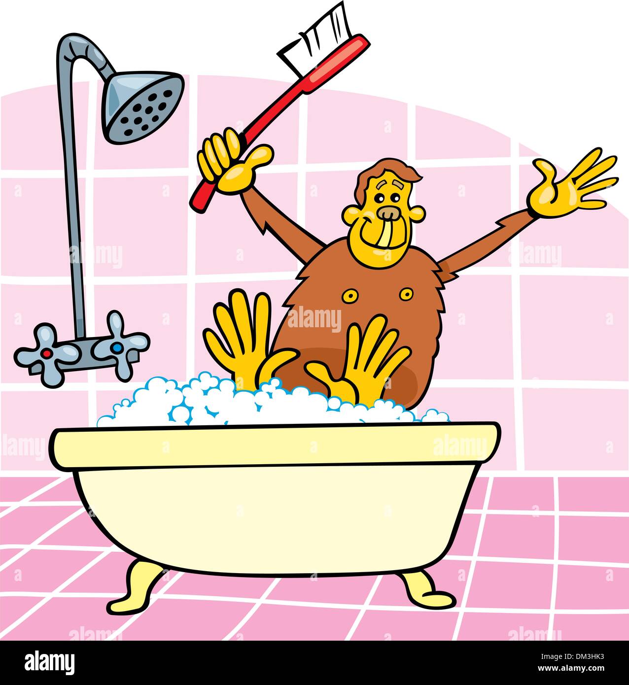 monkey in bath Stock Vector Image & Art - Alamy