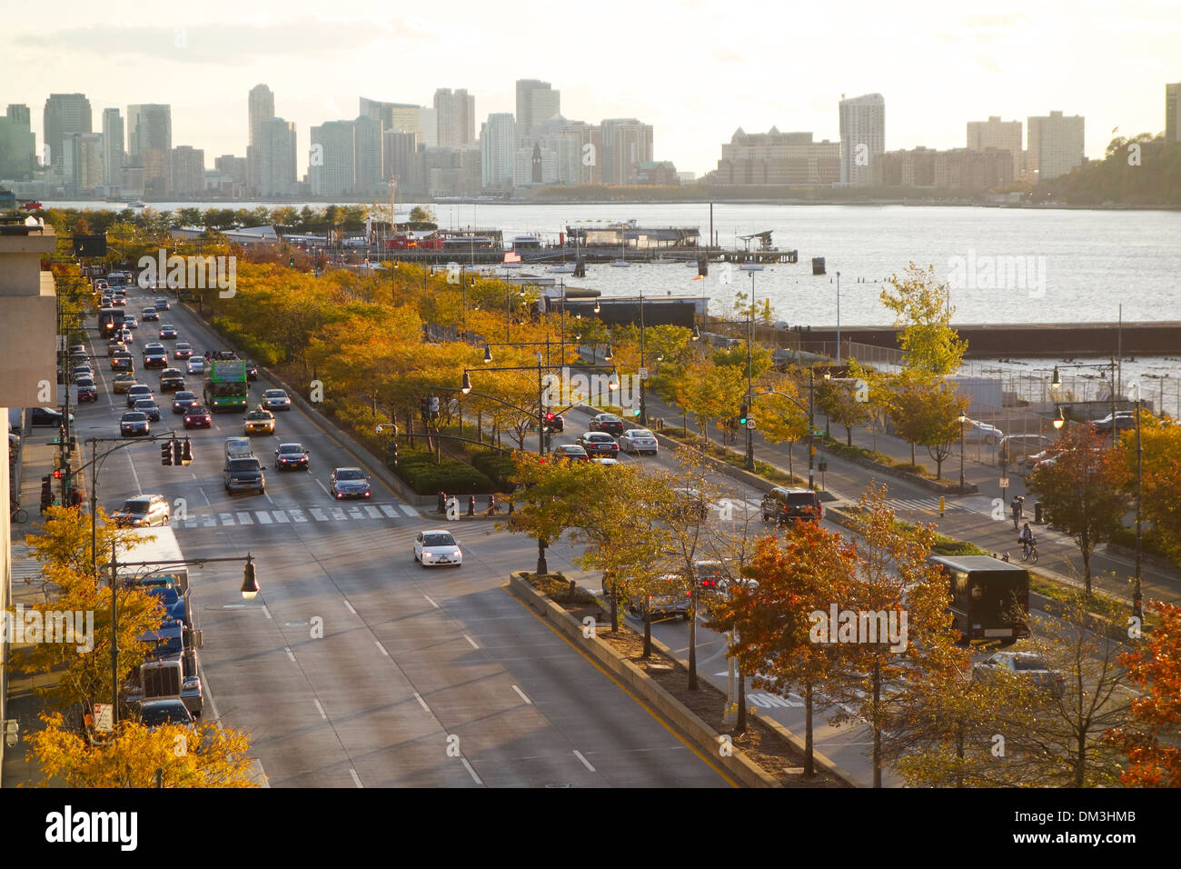 Car side looking down new york manhattan usa america city hi-res stock ...