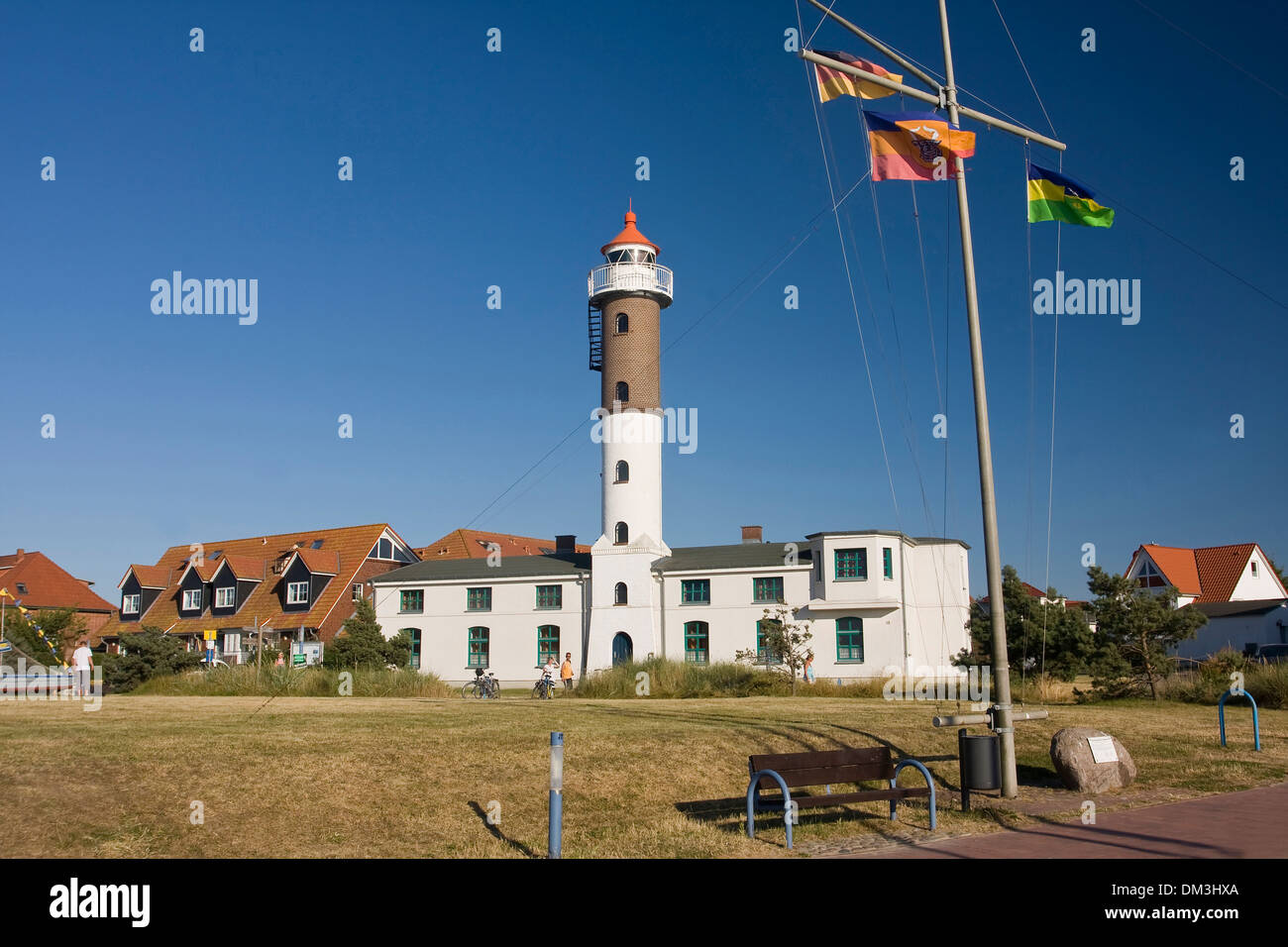 German, Germany, Europe, flag, lighthouse, Timmendorf, Baltic island ...