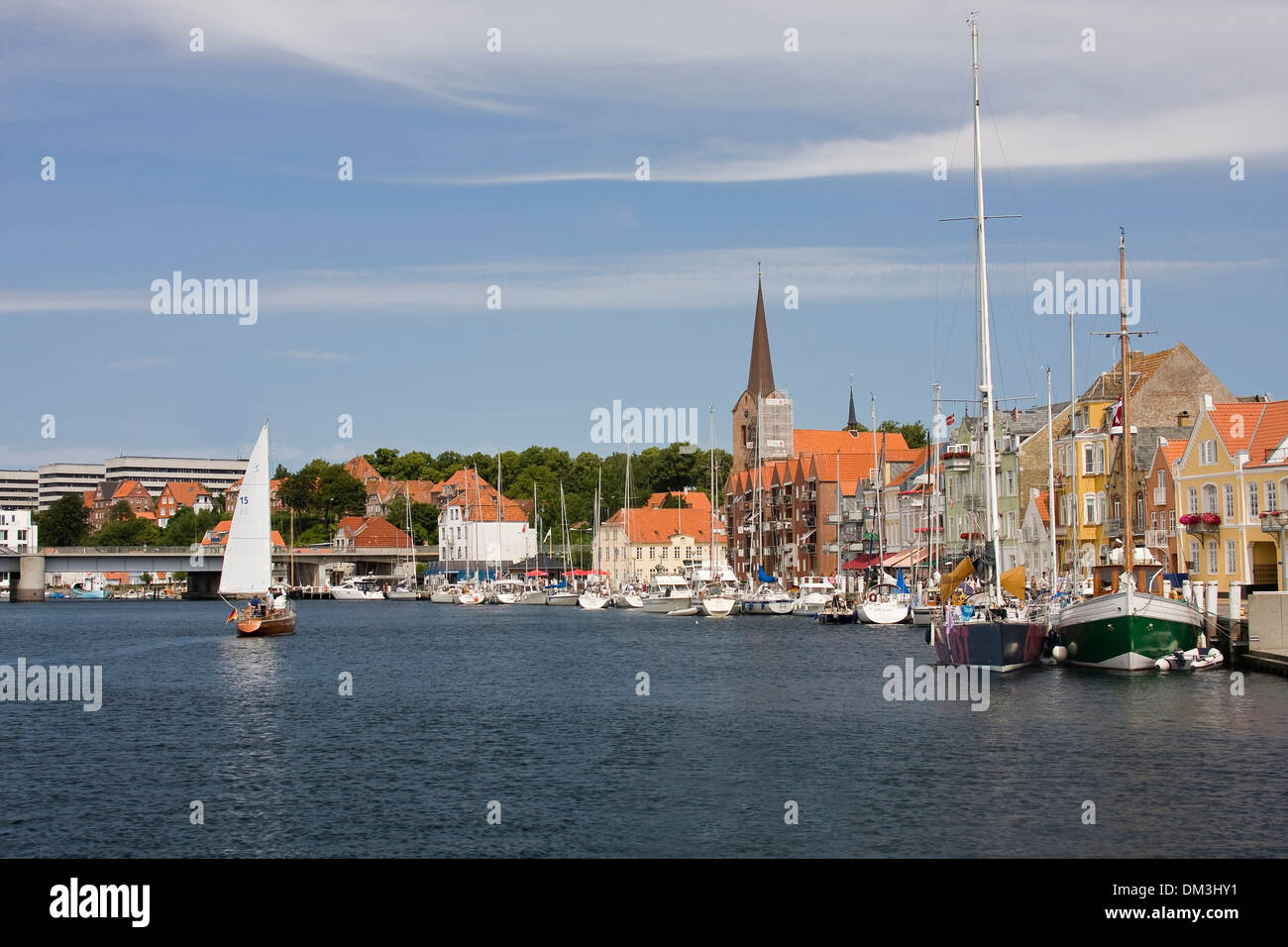 Boats, town, city, Denmark, Danish, Europe, harbours, ports, harbour ...