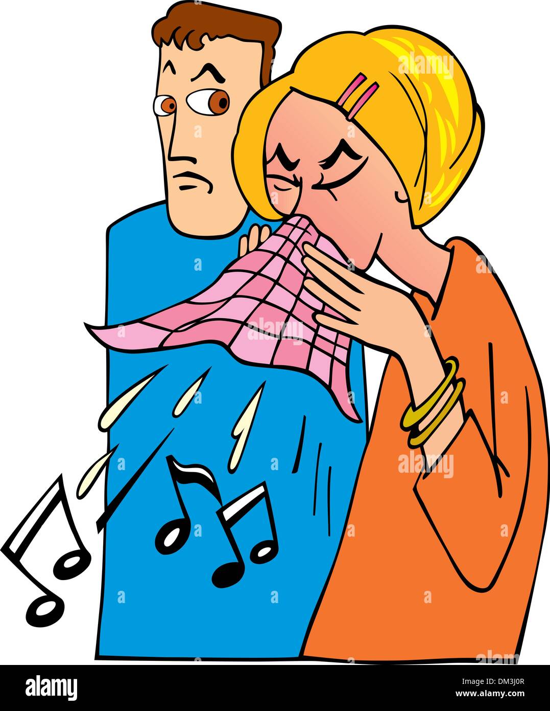 Sick girl cold flu Stock Vector Images - Alamy