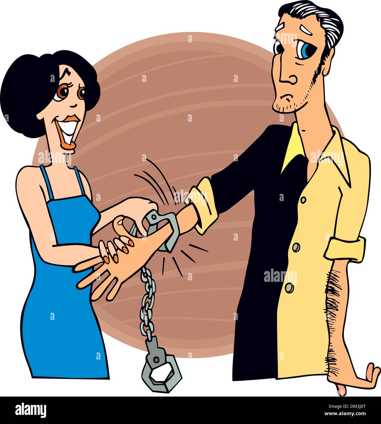 Man woman handcuffs unhappy hi-res stock photography and images - Alamy