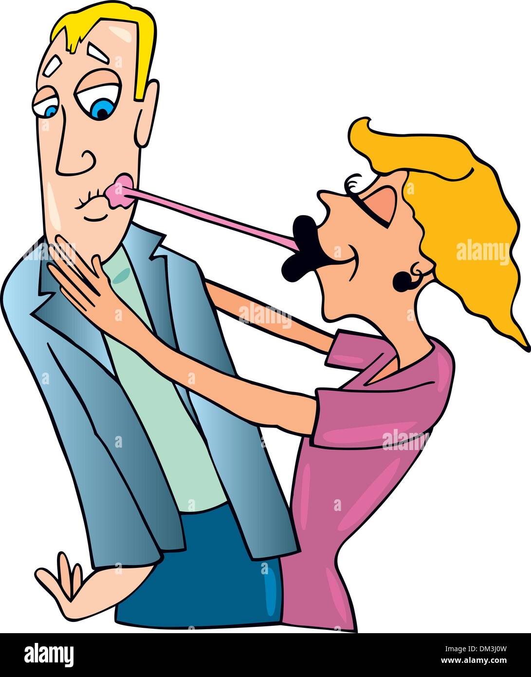 kiss with chewing gum Stock Vector Image & Art - Alamy