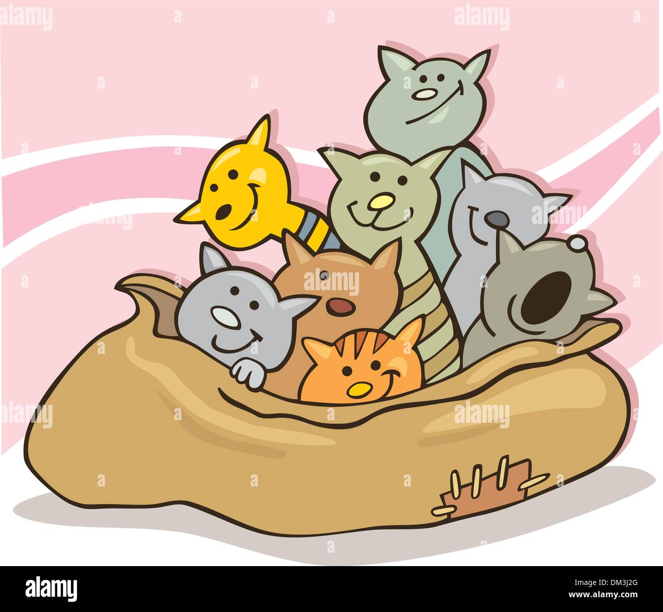 Cat in sack Stock Vector Images - Alamy