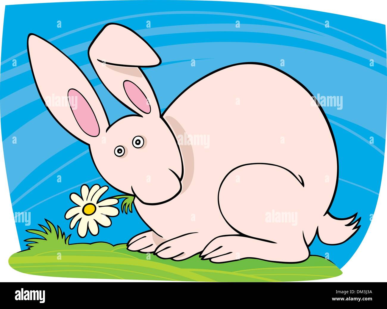 Cute Bunny with Flower Stock Vector Image & Art - Alamy