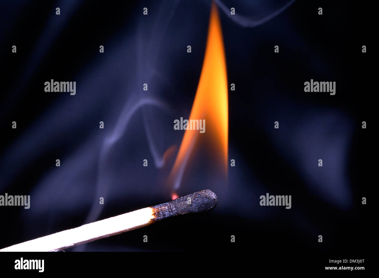 Match, flame, smoke, fire, burn Stock Photo - Alamy