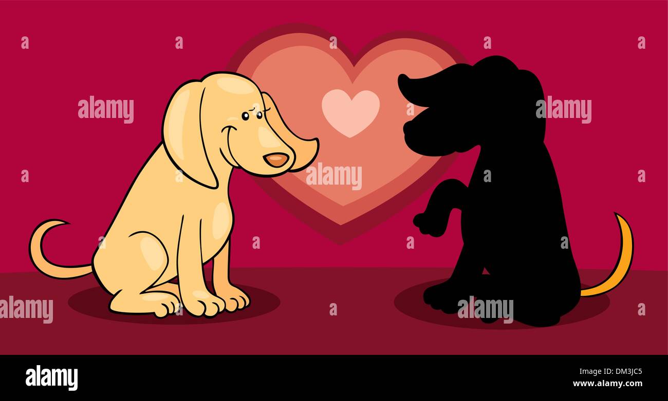 Puppies in love Stock Vector Image & Art - Alamy