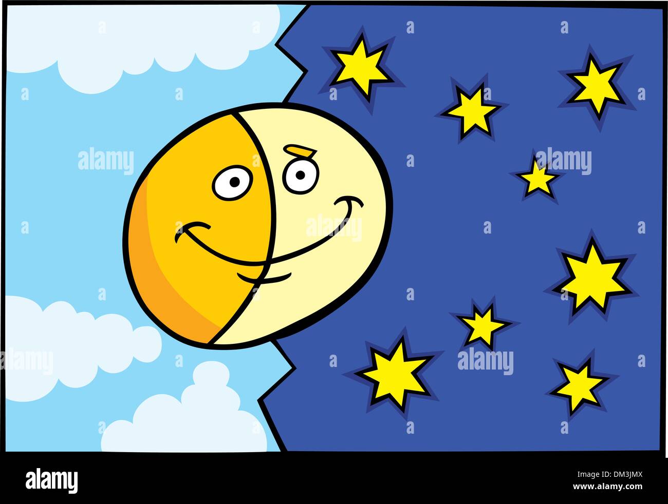 Happy half moon Stock Vector Images - Alamy