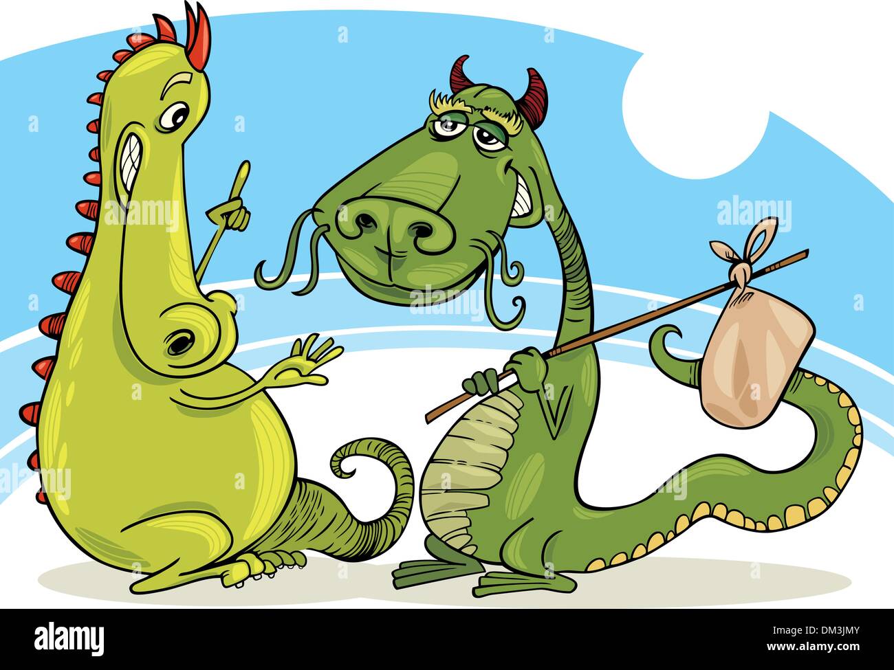 Cartoon illustration two funny talking hi-res stock photography and ...