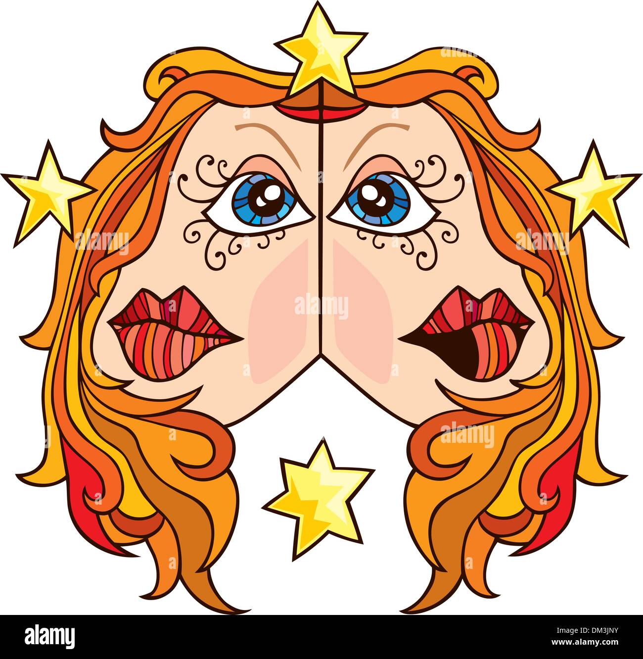 Illustration gemini zodiac star Stock Vector Images - Alamy