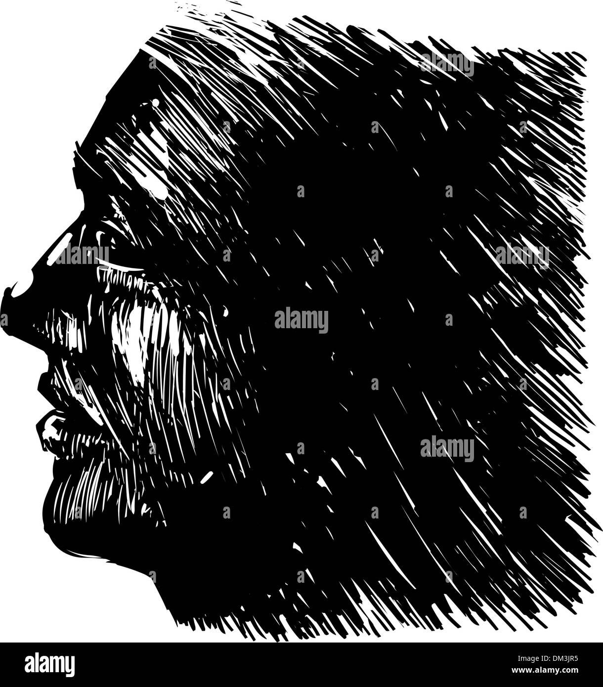 Portrait profile pencil Stock Vector Images - Alamy