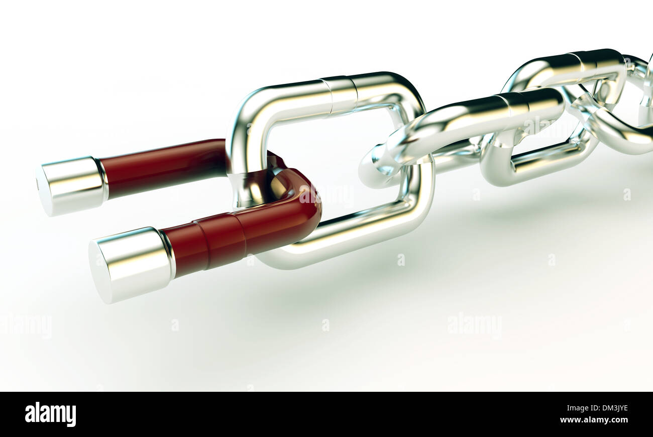 magnetic chain isolated on white background Stock Photo - Alamy