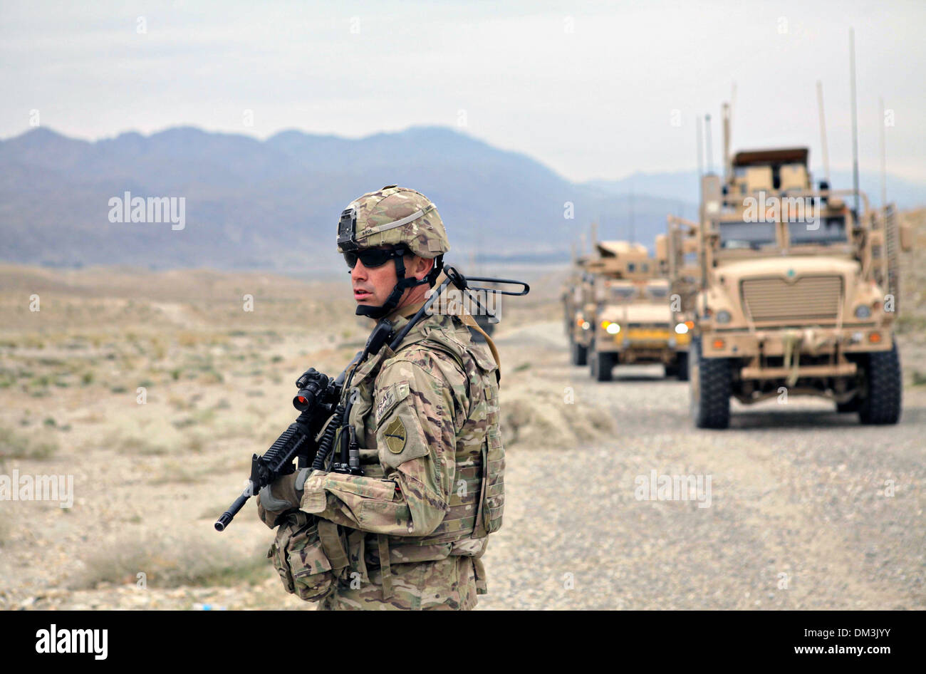 US Army solider provides security at the demolition range at Forward ...