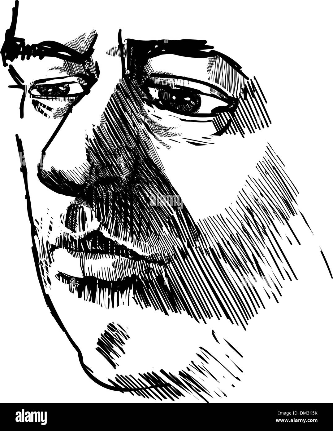 Young adult male contemplating Stock Vector Images - Alamy