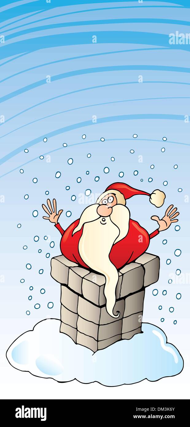 santa claus in chimney Stock Vector Image & Art - Alamy