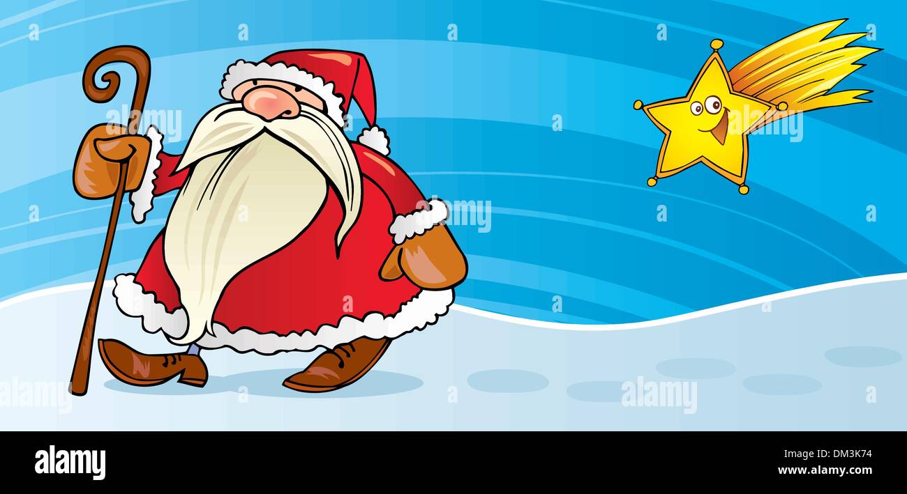 santa claus with christmas star Stock Vector Image & Art - Alamy