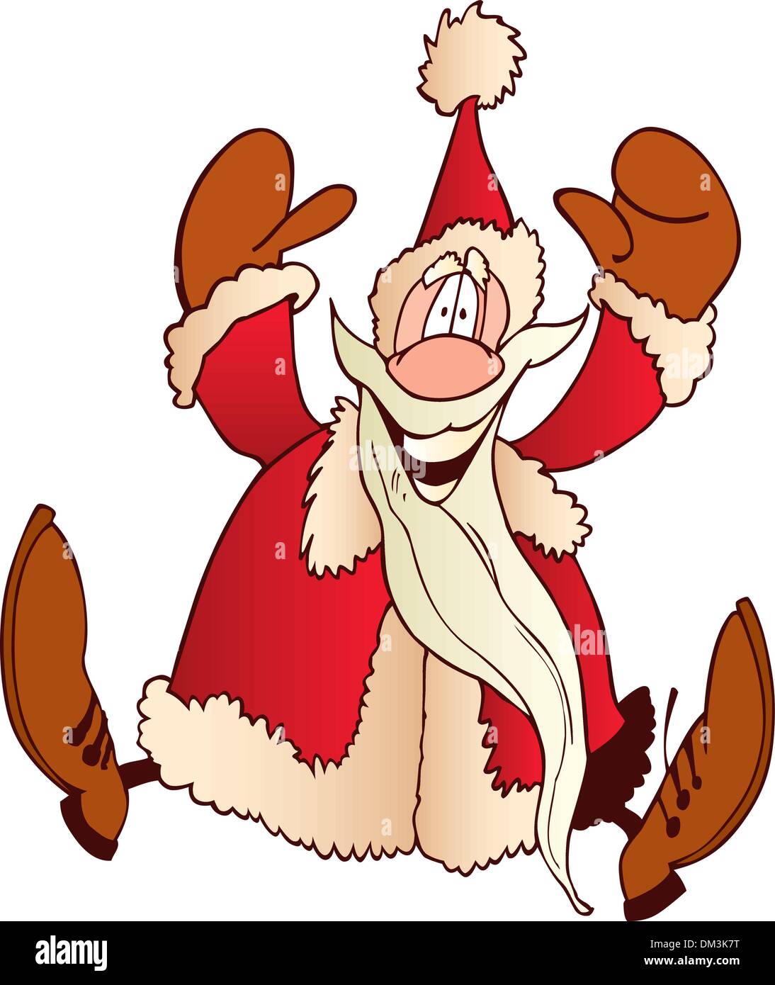 Cartoon illustration happy jumping santa hi-res stock photography and ...