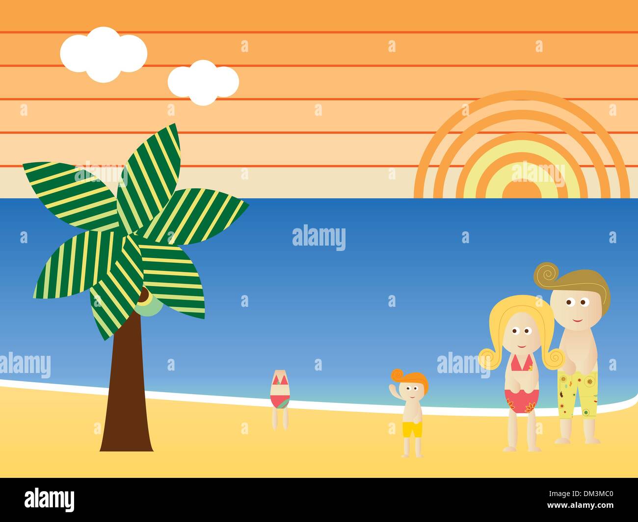 Father family beach Stock Vector Images - Alamy