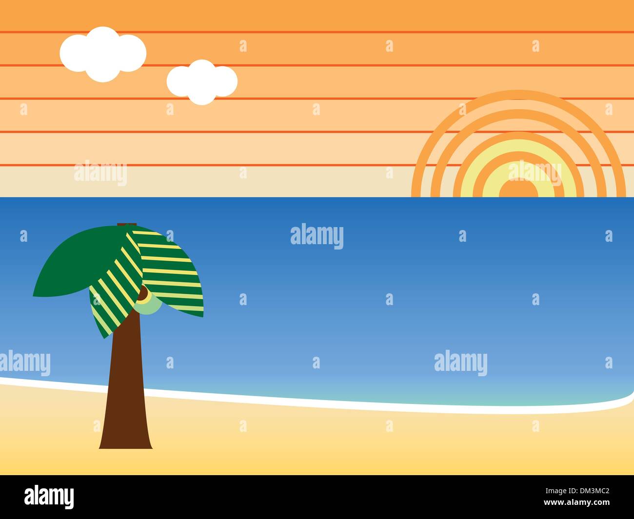 Sunny beach backdrop Stock Vector Images - Alamy