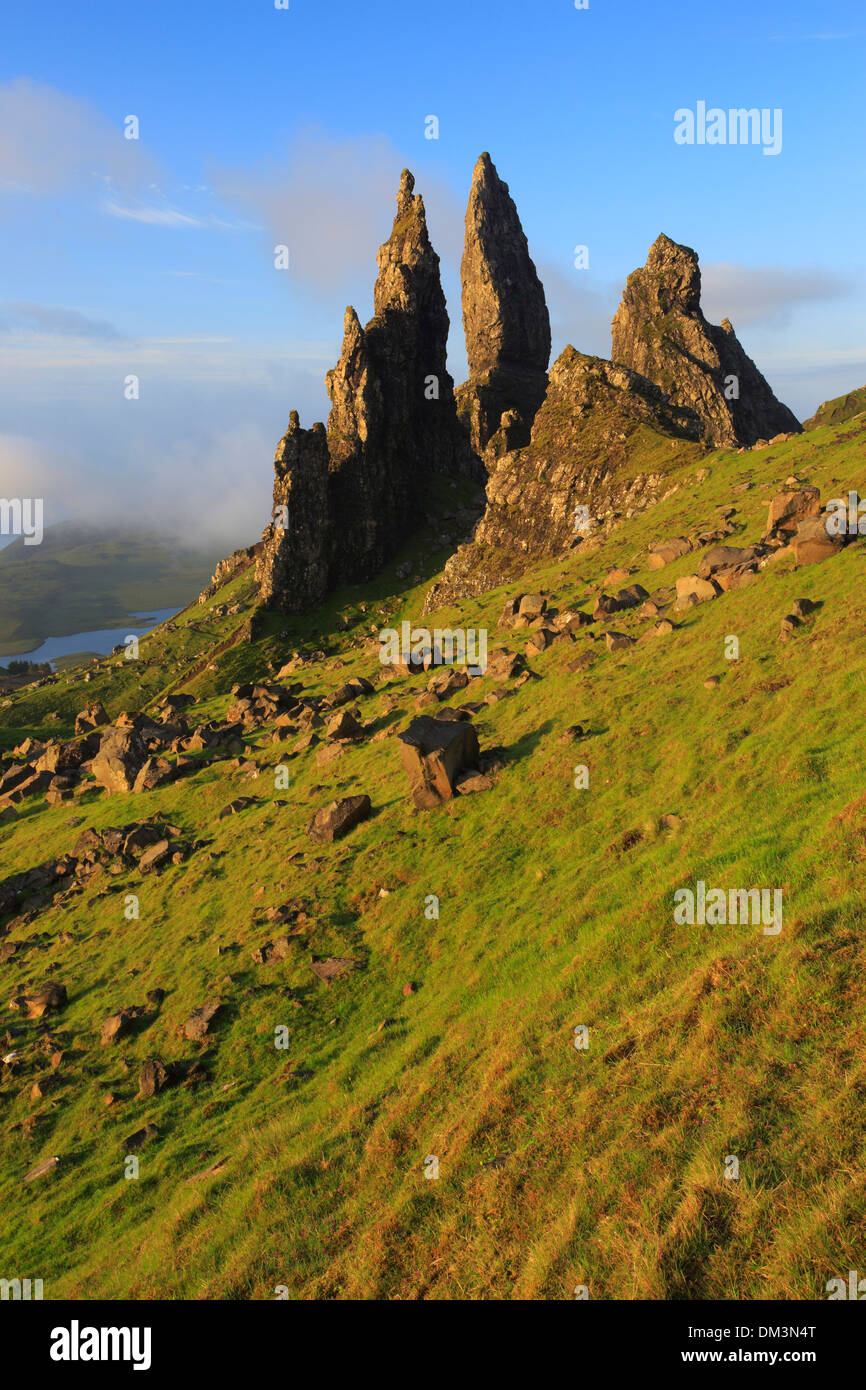 Cliff cliff needle Great Britain Europe Highland highlands sky Isle of ...