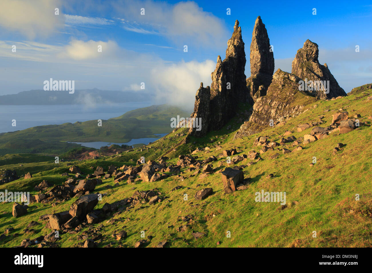 Cliff cliff needle Great Britain Europe Highland highlands sky Isle of ...