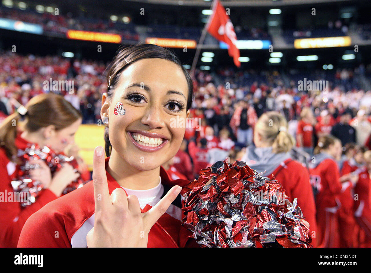 Utah Utes cheerleaders during game action of the Utah vs Cal Poinsettia ...