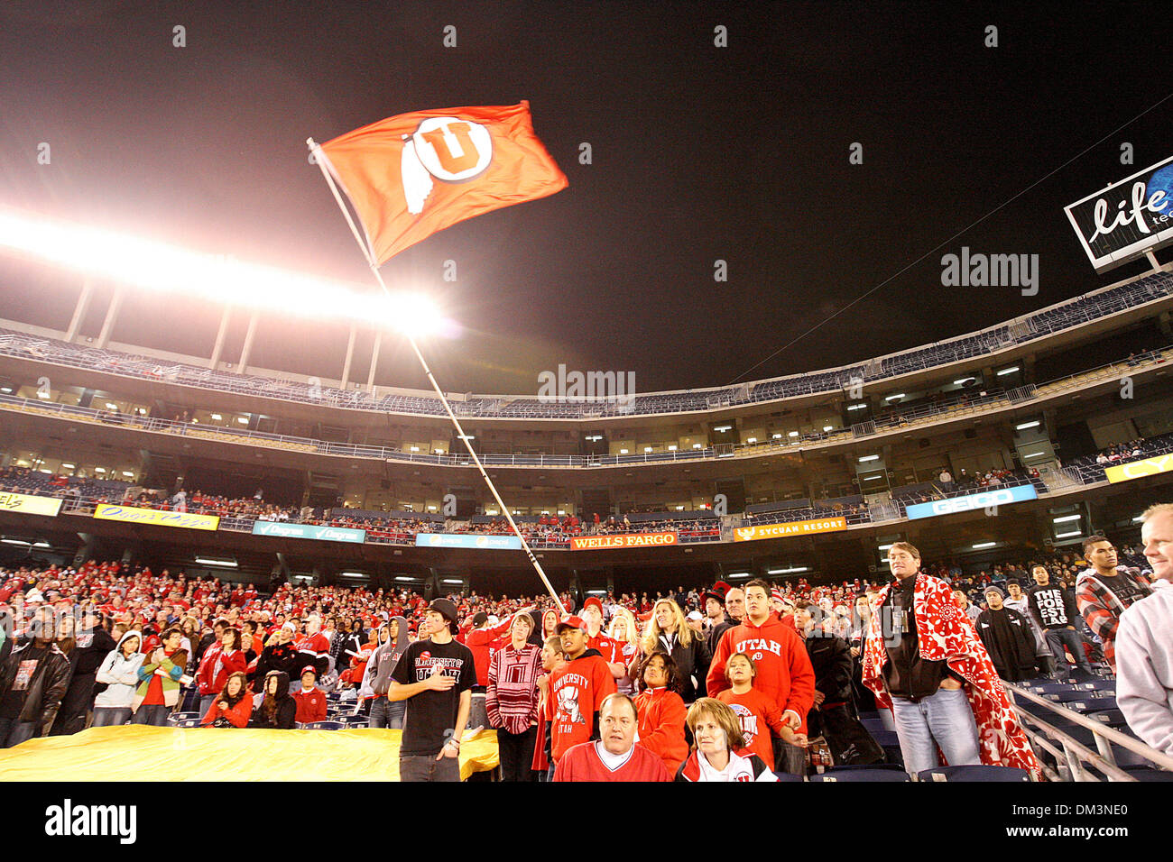 Utah Utes fans during game time at the Utah vs Cal Poinsettia Bowl at ...