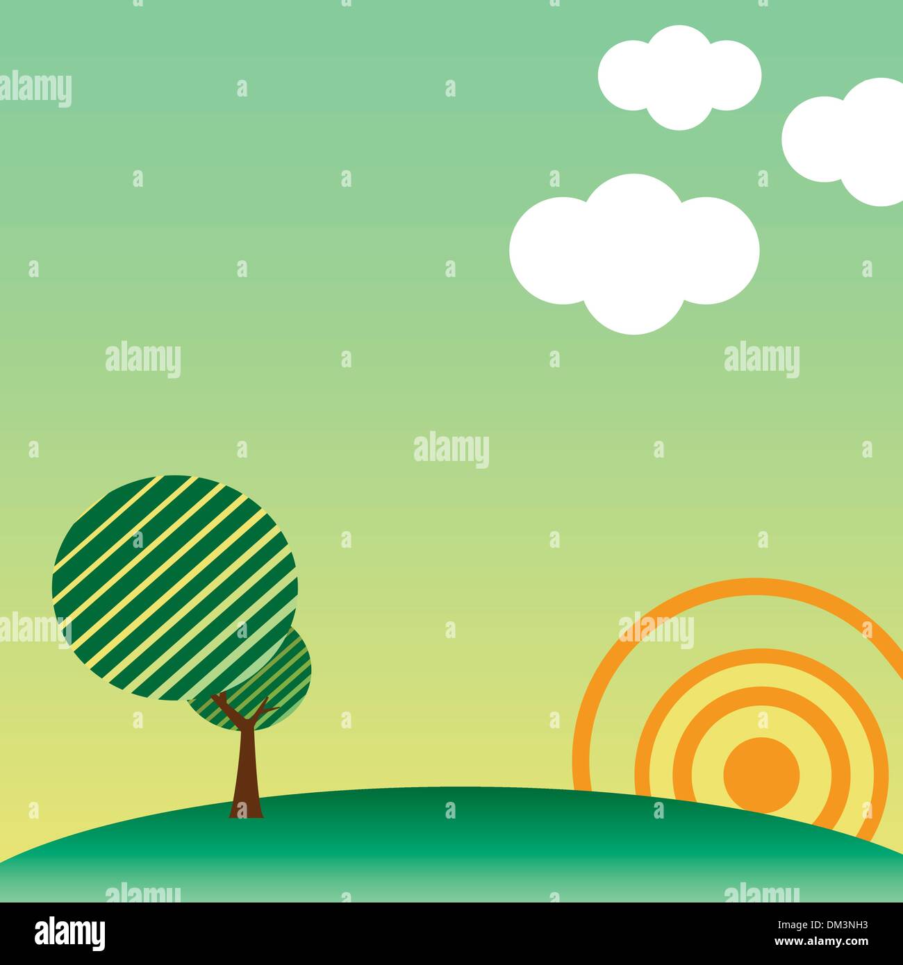 Hawaii forest sunset Stock Vector Images - Alamy