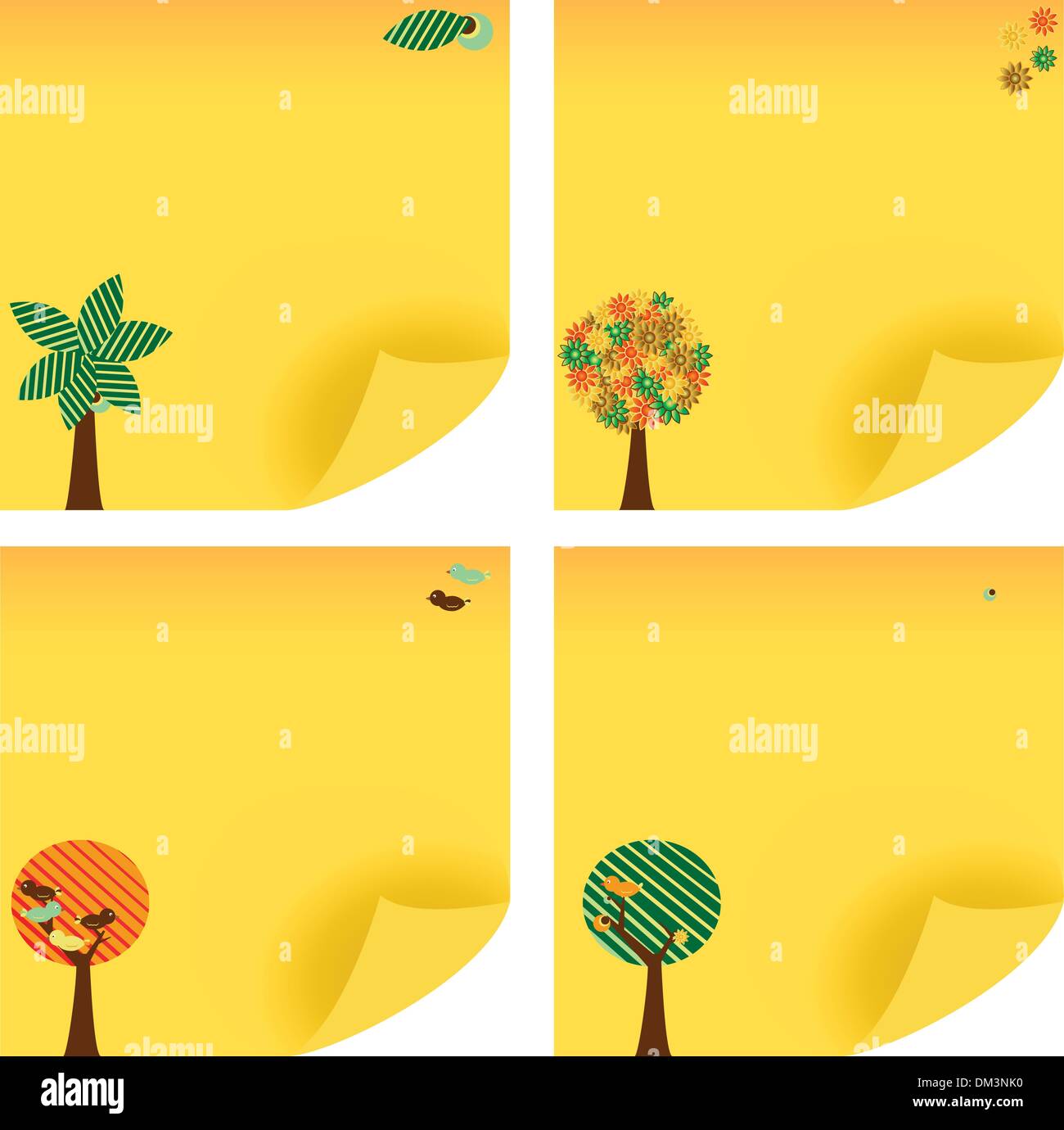 Tree Post Note Stock Vector Image & Art - Alamy