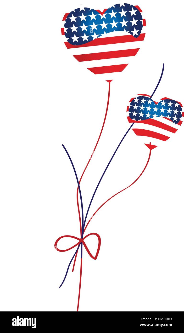 American Hearts Balloons Stock Vector Image & Art - Alamy