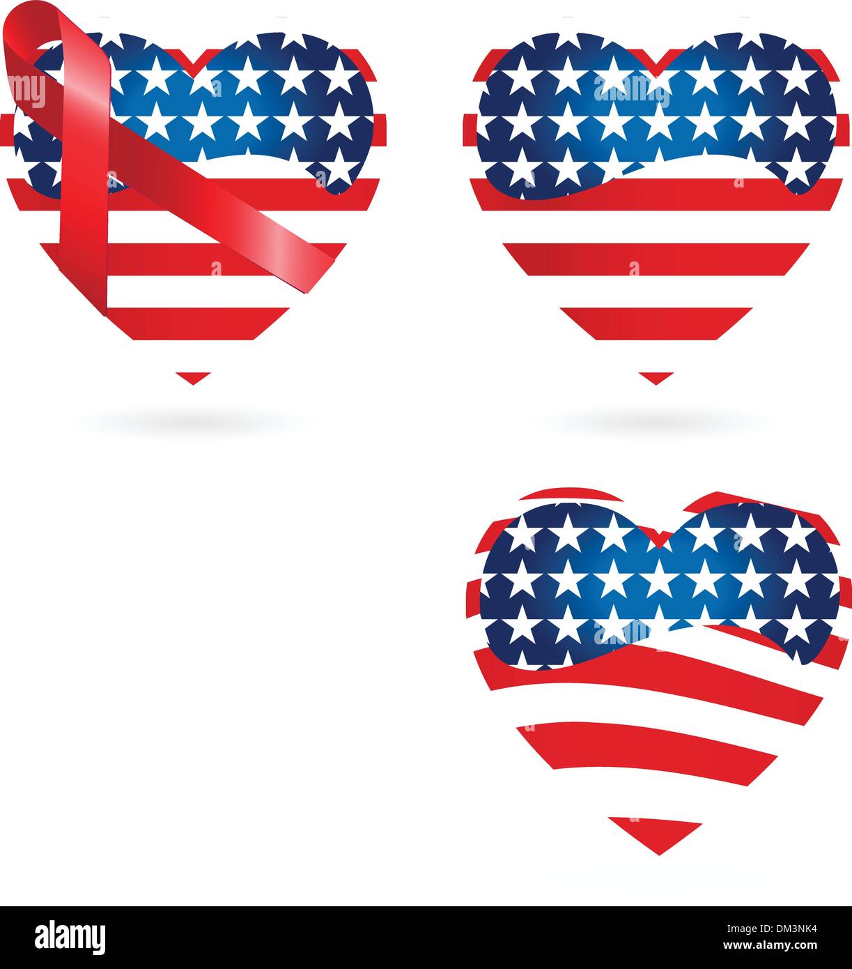 Red white hearts ribbons hi-res stock photography and images - Alamy