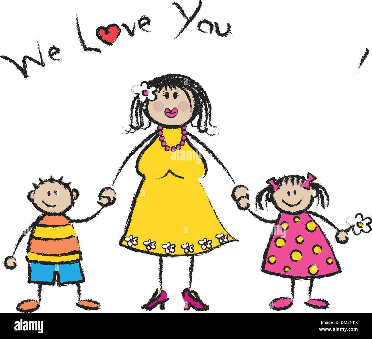 Family day caucasian mother Stock Vector Images - Alamy
