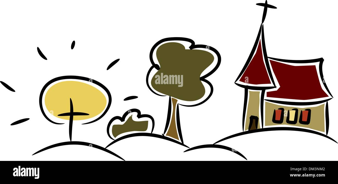 Little tree church Stock Vector Images - Alamy