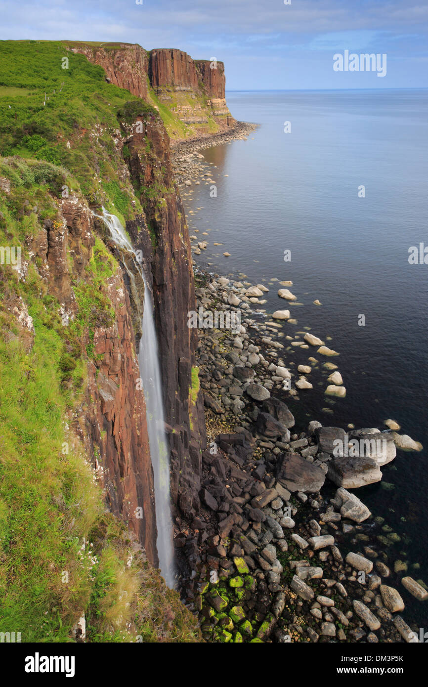 Cliff rock cliff water Great Britain Europe island Isle of Skye kilt ...