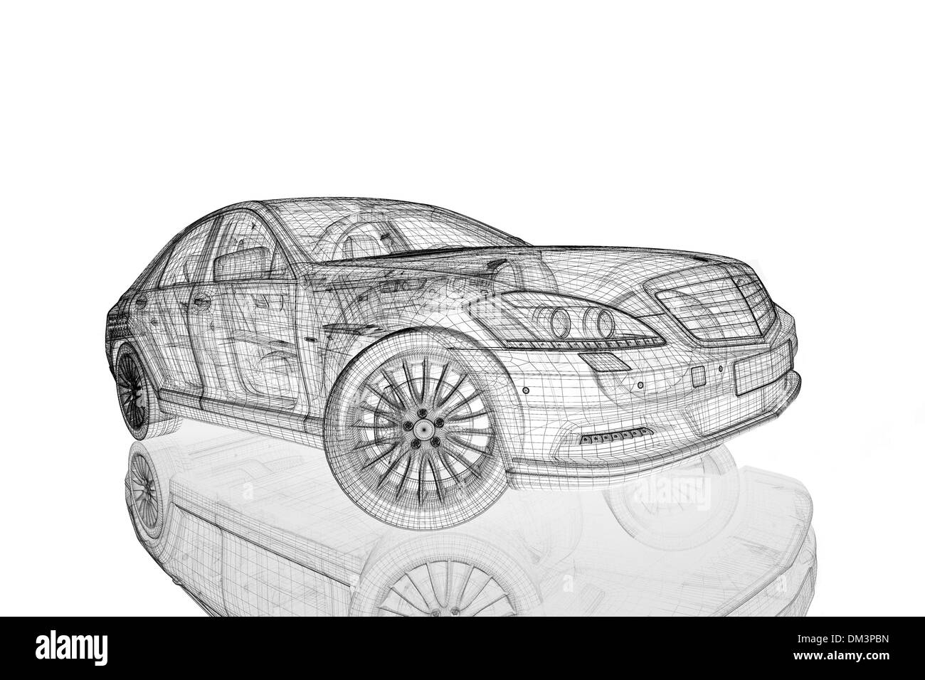Car 3D model body structure Stock Photo - Alamy