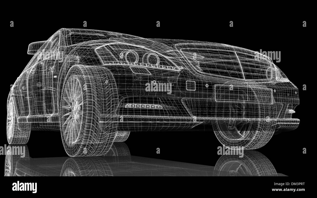 Car 3d model body structure hi-res stock photography and images - Alamy