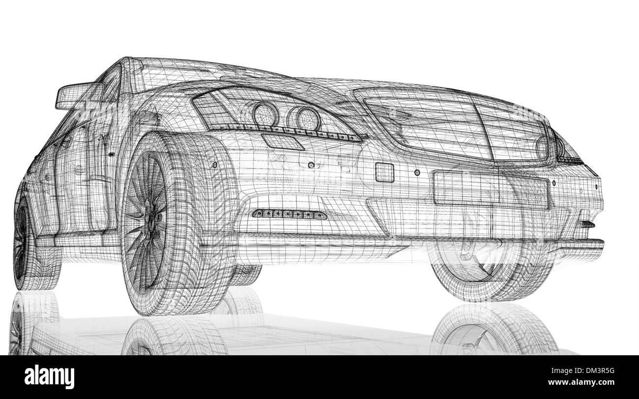 Car 3D model body structure Stock Photo - Alamy