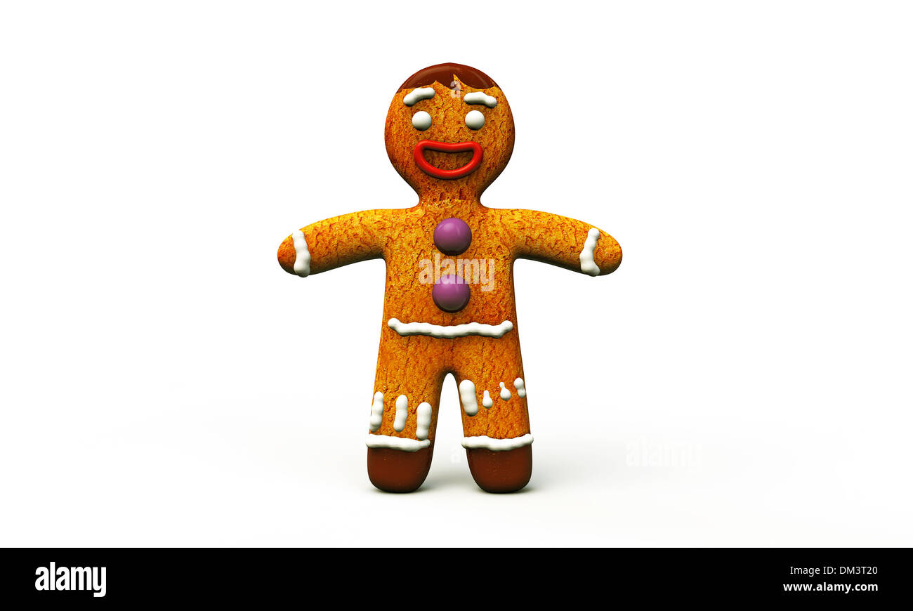 ginger bread man isolated on white background Stock Photo - Alamy
