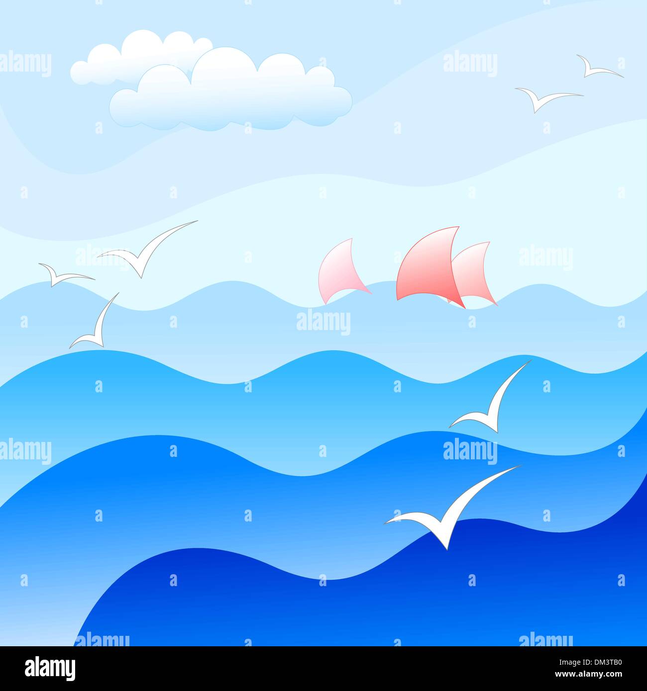 Sea waves background Stock Vector Images - Alamy